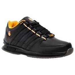 Sneaker K-Swiss "RINZLER", Herren, Gr. 44, schwarz, orange poppy, Leder, Schuhe Sneaker