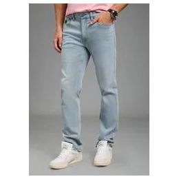 Jogg Pants Kangaroos, Herren, Gr. 34, L&auml;nge 34, light blau used, Denim/Jeans, Obermaterial: 65% Baumwolle, 33% Polyester, 2% Elasthan, unifarben, straight fit lang, Jeans, Straight-Fit, normale Leibh&ouml;he, mit Knopf-Applikation