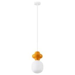 NOVA LUCE Pendelleuchte "CLIO", orange, wei&szlig;, 1, &Oslash; 18cm H: 198cm, 1 Stk., Leuchten, Pendelleuchte