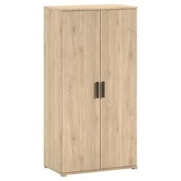 Kleiderschrank Vipack "SAM mit 2 Dreht&uuml;ren, 2 B&ouml;den, 1 Kleiderstange, universell einsetzbar", eiche dekor, B:100,5cm H:199,2cm T:59cm, Holzwerkstoff, Schr&auml;nke, Kleiderschrank, Pflegeleichte Oberfl&auml;che in Eiche Dekor