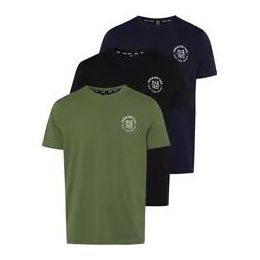 H.I.S. T-Shirt H.I.S, Herren, Gr. 5XL (72/74), schwarz, marine, olivgr&uuml;n, Single Jersey, Obermaterial: 100% Baumwolle, bedruckt, schmal, Rundhals, gerader Abschluss, Shirts T-Shirt, schmal geschnitten, bedrucktes Design, aus 100% Baumwolle