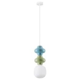 NOVA LUCE Pendelleuchte "CLIO", gr&uuml;n, blau, wei&szlig;, 1, &Oslash; 18cm H: 215cm, 1 Stk., Leuchten, Pendelleuchte
