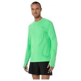 Laufshirt asics "ROAD SEAMLESS LS TOP", Herren, Gr. M, vital gr&uuml;n, illuminate gr&uuml;n, Obermaterial: 65% Polyamid, 35% Polyester, normal, Rundhals, Shirts Laufshirt