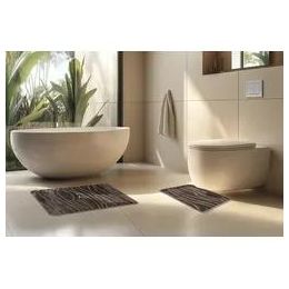 Badematte Kayoom "Badematte Lagoon 225", taupe, (50cm x 40cm ) (40cm x 80cm ), 1 Stk., Polypropylen, Badematten, Badematte, Kurzflor