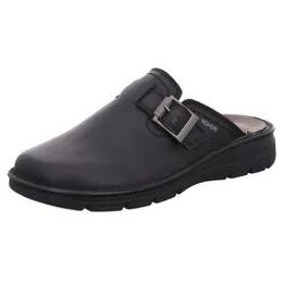 Pantoffel Rohde "OTRANTO", Herren, Gr. 44, schwarz, Leder, Schuhe, Hauschuh, Pantoffel, Homeslipper, Clog mit Schnallenverschluss