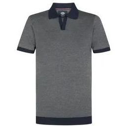 Poloshirt PETROL INDUSTRIES "Men Knitwear Polo", Herren, Gr. L (40), navy blau, Piqu&eacute;, Obermaterial: 100% Baumwolle, meliert, regular fit normal, V-Ausschnitt, Shirts, mit offenem Polokragen