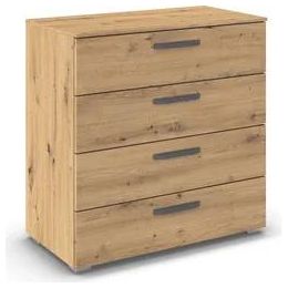Schubkastenkommode Rauch "Sideboard Schubladenkommode OTELI mit Dekor- und Hochglanzfront", eiche artisan, B:80cm H:81cm T:42cm, Holzwerkstoff, Sideboards, vier gro&szlig;e und ger&auml;umige Schubladen mit viel Stauraum MADE IN GERMANY