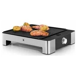 Tischgrill WMF "LONO Quadro", silber (silberfarben), B:28,5cm H:8cm T:35cm, Kontaktgrill_Standgrill_Tischgrill_Teppanyakigrill