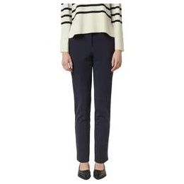 Stoffhose comma, Damen, Gr. 42, N-Gr, navy, Web, Obermaterial: 50% Viskose, 42% Polyamid, 8% Elasthan, unifarben, gerade, unten schmal lang, Hosen Stoffhose, mit Bundfalte und Viskose-Stretch