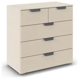 Schubkastenkommode Rauch "Sideboard Schubladenkommode COSTA mit farblich passenden Metallgriffen", beige (champagner), griffe graumetallic, B:80cm H:81cm T:42cm, Holzwerkstoff, Sideboards, f&uuml;nf praktische und ger&auml;umige Schubladen MADE IN GERMANY