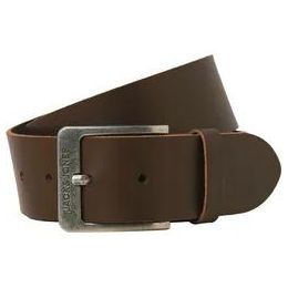 Jack & Jones Lederg&uuml;rtel JACK & JONES "JACBRAGA LEATHER BELT SN", Damen, Gr. 100, braun stone, Leder, unifarben, G&uuml;rtel Lederg&uuml;rtel, mit silberner Schlie&szlig;e
