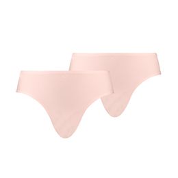 Puma Damen Bikinislip "Puma WOMEN ONE SIZE BRIEF 2P HANG", rosa, Microfaser, Obermaterial: 81% Polyamid, 19% Elasthan, Unterhosen, Mit nahtlosen