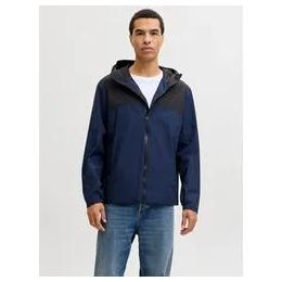 Jack & Jones Kurzjacke JACK & JONES "JJESOHO LIGHT JACKET SN", Herren, Gr. L, navy blazer detail:schwarz blocking, Web, Obermaterial: 100% Polyester, normal, Jacken Kurzjacke, mit Kapuze
