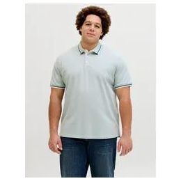 Jack & Jones PlusSize Poloshirt "JJEPAULOS POLO SS NOOS PLS", Herren, Gr. 4XL, mineral blau detail:play, Piqu&eacute;, Obermaterial: 100% Baumwolle, JACK & JONES PLUSSIZE, unifarben, regular fit normal, ohne Ausschnitt, Shirts, Baumwolle, regular fit