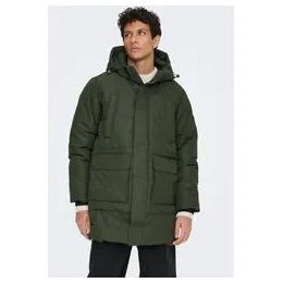 Only & Sons Parka ONLY & SONS "ONSCAM PARKA OTW", Herren, Gr. L, forest night, Web, Obermaterial: 100% Polyester, unifarben, Windstopperb&uuml;ndchen, Jacken Parka
