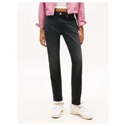 Tommy Hilfiger Slim-fit-Jeans TOMMY JEANS "TJLUCY MR SLIM", Damen, Gr. 28, L&auml;nge 32, denim schwarz, Denim/Jeans, Obermaterial: 99% Baumwolle, 1% Elasthan, unifarben, slim fit kn&ouml;chellang, Jeans Slim-fit-Jeans