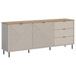 Sideboard Home Affaire "RAITA, Breite 184 cm, Front mit Desgin-Fr&auml;sung, 2 T&uuml;ren, viel Stauraum", kaschmir, evoke oak nachbildung, B:184cm H:75cm T:40cm, FSC-zertifizierter Holzwerkstoff, Sideboards, Sideboard, Kommode, Anrichte, Schrank, Highboard, TV-Board