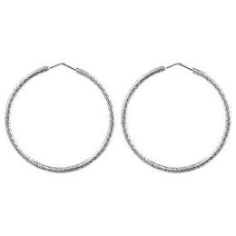 Paar Creolen Firetti "Schmuck Geschenk Silber 925 Ohrschmuck Ohrringe gedrehte Optik" Gr. 40, silberfarben, Ohrringe, Damen, 40, Silber 925 (Sterlingsilber)