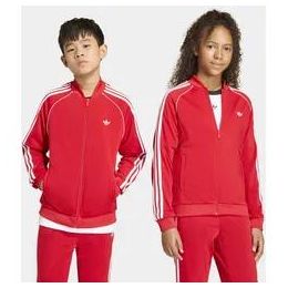 Trainingsjacke Adidas ORIGINALS "SST TRACK TOP", M&auml;dchen, Gr. 152, better scarlet, wei&szlig;, Obermaterial: 100% Polyester, Jacken Trainingsjacke