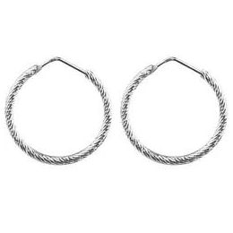 Paar Creolen Firetti "Schmuck Geschenk Silber 925 Ohrschmuck Ohrringe gedrehte Optik" Gr. 30, silberfarben, Ohrringe, Damen, 30, Silber 925 (Sterlingsilber)