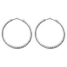 Paar Creolen Firetti "Schmuck Geschenk Silber 925 Ohrschmuck Ohrringe gedrehte Optik" Gr. 35, silberfarben, Ohrringe, Damen, 35, Silber 925 (Sterlingsilber)