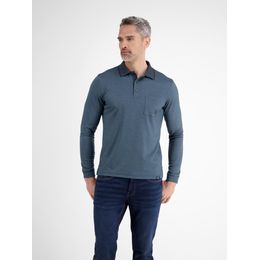Lerros Damen Langarm-Poloshirt "Langarmpolo f&uuml;r Herren in Strukturoptik"classic navy, Gr. L, 50% Baumwolle, 50% Polyester, Shirts