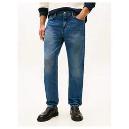 Tapered-fit-Jeans Tommy Hilfiger "HARLEM", Herren, Gr. 34, L&auml;nge 32, benny blau, Denim/Jeans, Obermaterial: 100% Baumwolle, Jeans, mit Fade-Effekten