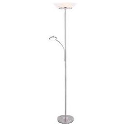 Globo LIGHTING Deckenfluter "DECKENFLUTER NICKEL MATT, 1XLED", silberfarben, &Oslash; 32cm H: 178cm, 1 Stk., Leuchten, Stehlampe Stehleuchte Fluter Wohnzimmer Flur, Deckenfluter