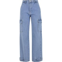 DEF Damen Stoffhose "DEF Damen DEF Cargo Pants Denim"light blau denim, Gr. XL, unifarben, 100% Baumwolle, Hosen