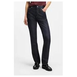 High-waist-Jeans BOSS ORANGE "ADA SLIM HR 1.0 Premium Damenmode", Damen, Gr. 27, L&auml;nge 32, dunkelblau 401, Denim/Jeans, Obermaterial: 61% Baumwolle, 39% Lyocell, unifarben, slim fit lang, Jeans High-Waist-Jeans, mit kleinen Schlitzen am Saum