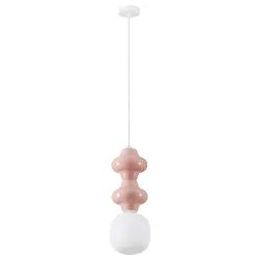 NOVA LUCE Pendelleuchte "CLIO", blassrosa, wei&szlig;, 1, &Oslash; 18cm H: 215cm, 1 Stk., Leuchten, Pendelleuchte