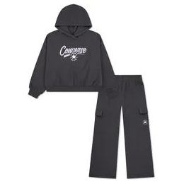 Body & Hose Converse "CNVG HOODIE AND CARGO PANT SET", Kinder, Gr. 152/158 (XL), schwarz matter, Obermaterial: 60% Baumwolle, 40% Polyester, KOB Set-Artikel, f&uuml;r Kinder und Jugendliche, 2-teiliges Set, sportlicher Stil