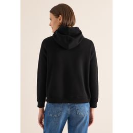 Cecil Damen Hoodieschwarz, Gr. M, unifarben, Sweatware, 54% Polyester, 46% Baumwolle, Sweatshirts, aus softem Materialmix