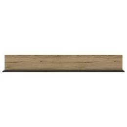 Wandboard Home Affaire "Novena", catania eiche, schwarz, B:160cm H:22,6cm T:20cm, Holzwerkstoff, Regale, Wandboard, Breite 160cm