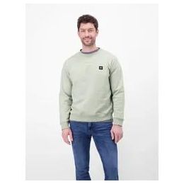 Sweater Lerros, Herren, Gr. 3XL, pearl grau, Sweatware, Obermaterial: 50% Baumwolle, 50% Polyester, unifarben, normal h&uuml;ftbedeckend, Rundhals, B&uuml;ndchen, Sweatshirts Sweater, mit Logo-Badge