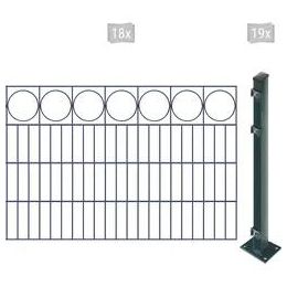 Doppelstabmattenzaun Arvotec "EASY 80 zum Aufschrauben "Ring" mit Zierleiste", grau (anthrazit), H:80cm, Kunststoff, Stahl, Zaunelemente, Zaunh&ouml;he 80 cm, Zaunl&auml;nge 2 - 60 m