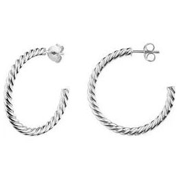 Paar Creolen Firetti "Schmuck Geschenk Silber 925 Ohrschmuck Ohrringe gedrehte Optik" Gr. 32, silberfarben, Ohrringe, Damen, 32, Silber 925 (Sterlingsilber)