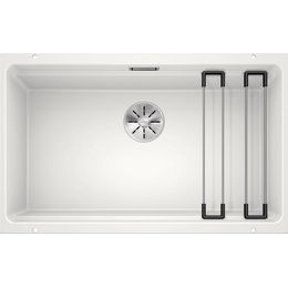Granitsp&uuml;le Blanco, B:46cm H:21cm T:73cmwei&szlig;, Verbundwerkstoff, K&uuml;chensp&uuml;len, "ETAGON 700-U", inklusive 2 Gratis ETAGON-Schienen aus Edelstahl