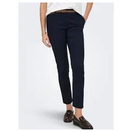 Jacqueline de Yong Chinohose JDY "JDYCHICAGO MW BELTED CHINO PANTS PNT DIA", Damen, Gr. S (36), L&auml;nge 32, night sky, Web, Obermaterial: 98% Baumwolle, 2% Elasthan, unifarben, regular fit kn&ouml;chellang, Hosen Chinohose