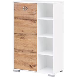 Sideboard Welltime, B:65,3cm H:105,2cm T:33,1cmwei&szlig;, eiche landhaus, FSC-zertifizierter Holzwerkstoff, Wohnzimmer, Sideboards, "Kimi, Breite 65,3