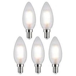 Paulmann LED-Leuchtmittel "5er Pack Kerze 470lm 4000K matt 230V", Energieeffizienz: F (A-G), wei&szlig;, L:9,8cm &Oslash;:3,5cm, Leuchtmittel