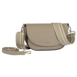 Satteltasche Gabor "Linda Summer", Damen, Gr. B/H/T: 25,5cm x 16,5cm x 9cm, taupe, Lederimitat, clean, gepflegt, unifarben, Taschen, Damen Umh&auml;ngetasche, Schultertasche mit dezentem Logo