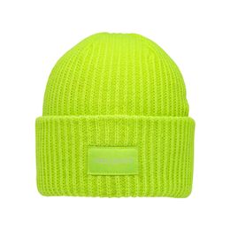 Chillouts Damen Strickm&uuml;tze "Kara Hat", gr&uuml;n, unifarben, Rippstrick, Kunstfaser, M&uuml;tzen, dicker Rippenstrick