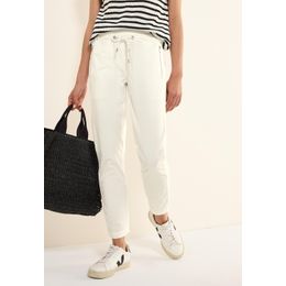 Cecil Damen Paperbag-Hose "Style Chelsea", wei&szlig;, Gr. XXL, unifarben, Web, Obermaterial: 98% Baumwolle, 2% Elasthan, Hosen, mit elastischem Bund und