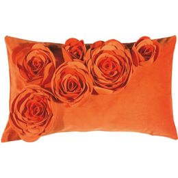 Dekokissen Pad, B:30cm L:50cmorange, unifarben, Polyester, Dekokissen_Sitzkissen_Kissenh&uuml;llen, "Floral", 3D