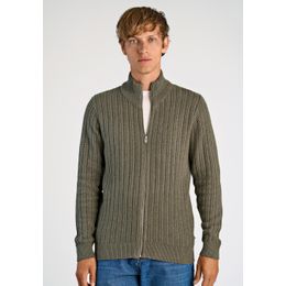 Strickjacke LINDBERGH "Cardigan Relaxed Fit", Herren, Gr. L, army, Obermaterial: 60% Baumwolle, 40% Polyester, unifarben, Strickjacken Strickjacke