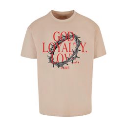 Damen T-Shirt "Upscale by Mister Tee Unisex God Loyalty Love Oversize Tee"sand, Gr. XS, UPSCALE BY MISTER TEE, unifarben, 100% Baumwolle, Shirts
