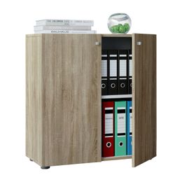 Aktenschrank Vcm, B:70cm T:40cmsonoma, eiche (s&auml;gerau), Obermaterial: 100% Holz Wood., B&uuml;ro, Schr&auml;nke, "B&uuml;roschrank B&uuml;cher Ordner Aktenschrank Lona