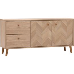 TV-Board Schildmeyer, B:109cm H:54,1cm T:33,05cmeiche hell, FSC-zertifizierter Holzwerkstoff, Sideboards, "Visby, Breite 109 cm", Made in Germany