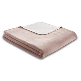 Wohndecke Biederlack, B:150cm L:200cm, rosa, Polyester, Wohndecken, "Soft&Cosy", mit verspieltem Muschelsaum
